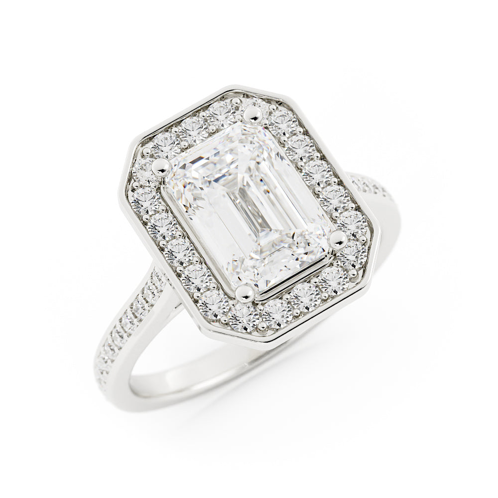 CERES | Art Deco Emerald Cut Diamond Engagement Ring – andrasteine